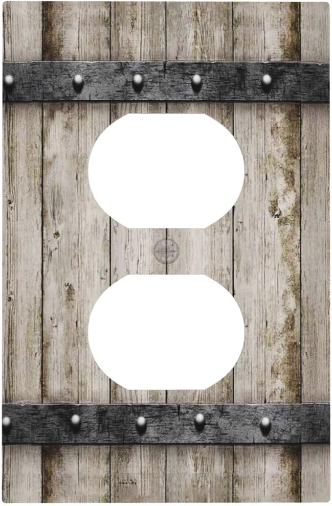 1 Gang Single Duplex Receptacle Outlet Cover Western Barn Rustic Cabin ...