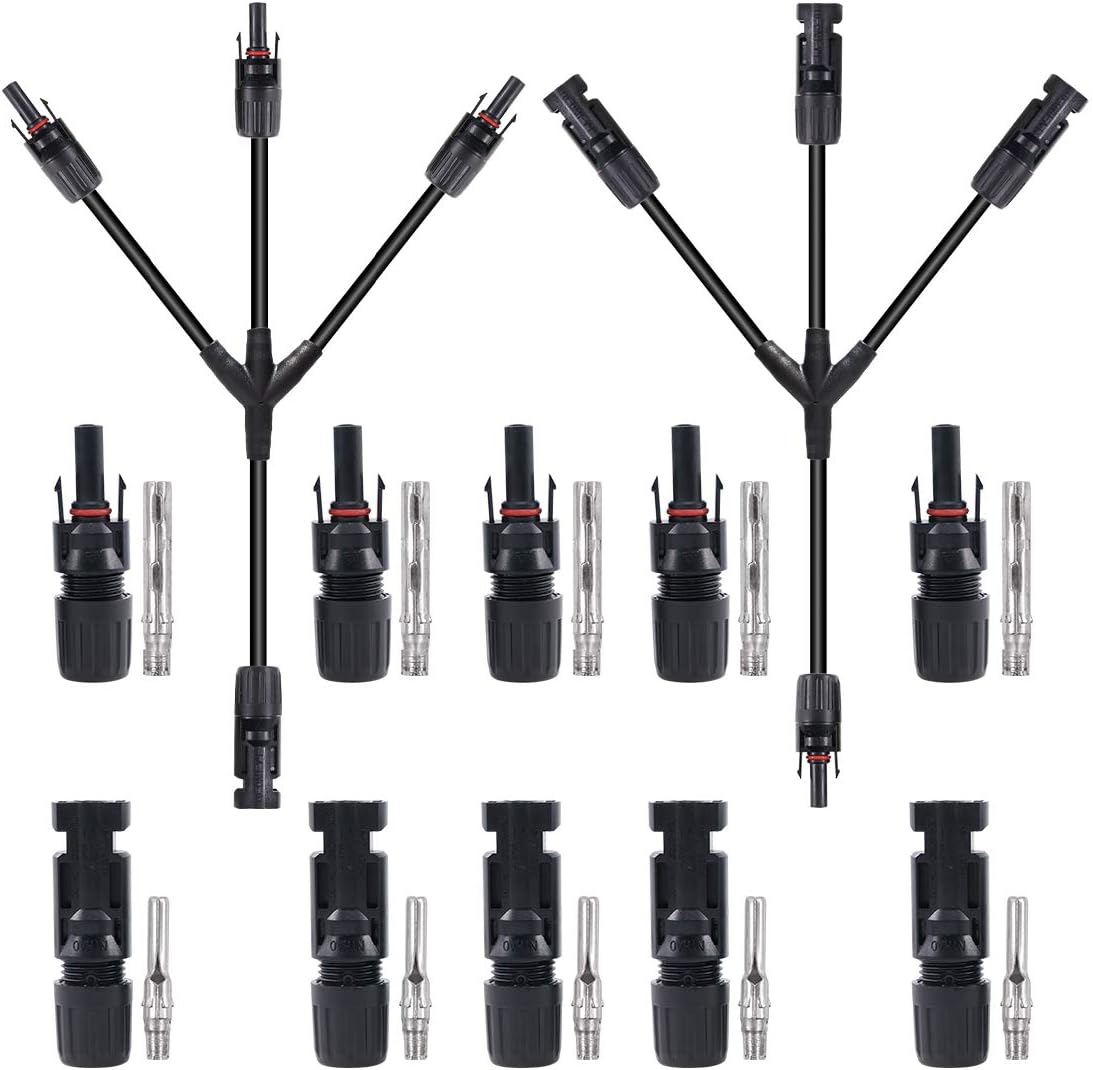 Amazon.com: Glarks Solar Panel Extension Adaptor Cables Y Branch 1 to 3 ...