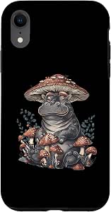 Amazon.com: iPhone XR Hippo Hippopotamus Cottagecore Aesthetic Mushroom ...