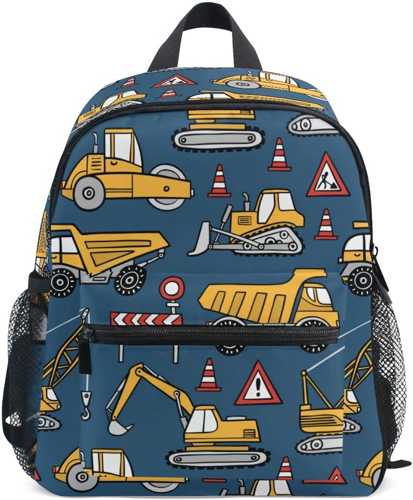 Amazon.com | Fisyme Toddler Backpack Construction Cars Blue School Bag ...