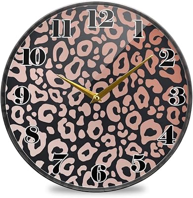 Amazon.com: ALAZA Cheetah Leopard Print Animal Skin Wall Clock Battery ...