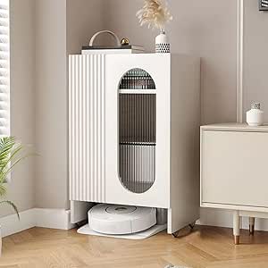 Amazon.com: WKSPOO Sweeping Robot Storage Rack with Tempered Glass Door ...
