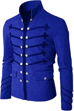 Amazon.com: Men Military Drummer Jacket Black Goth Punk Parade Punk ...