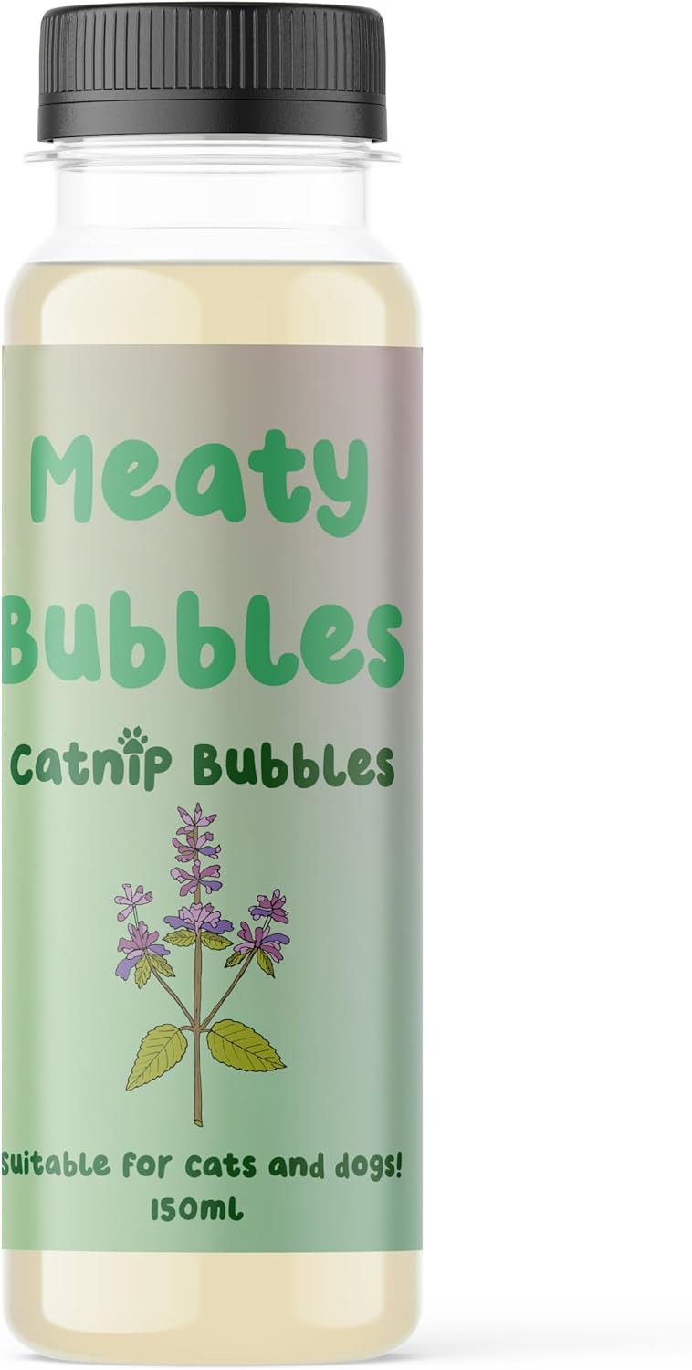 Meaty Bubbles Flavoured Bubbles for Pets (Catnip Flavour) : Amazon.co ...