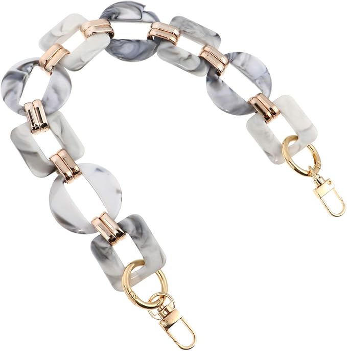 Amazon.com: PRETYZOOM White Resin Handbag Chain Straps Acrylic Purse ...