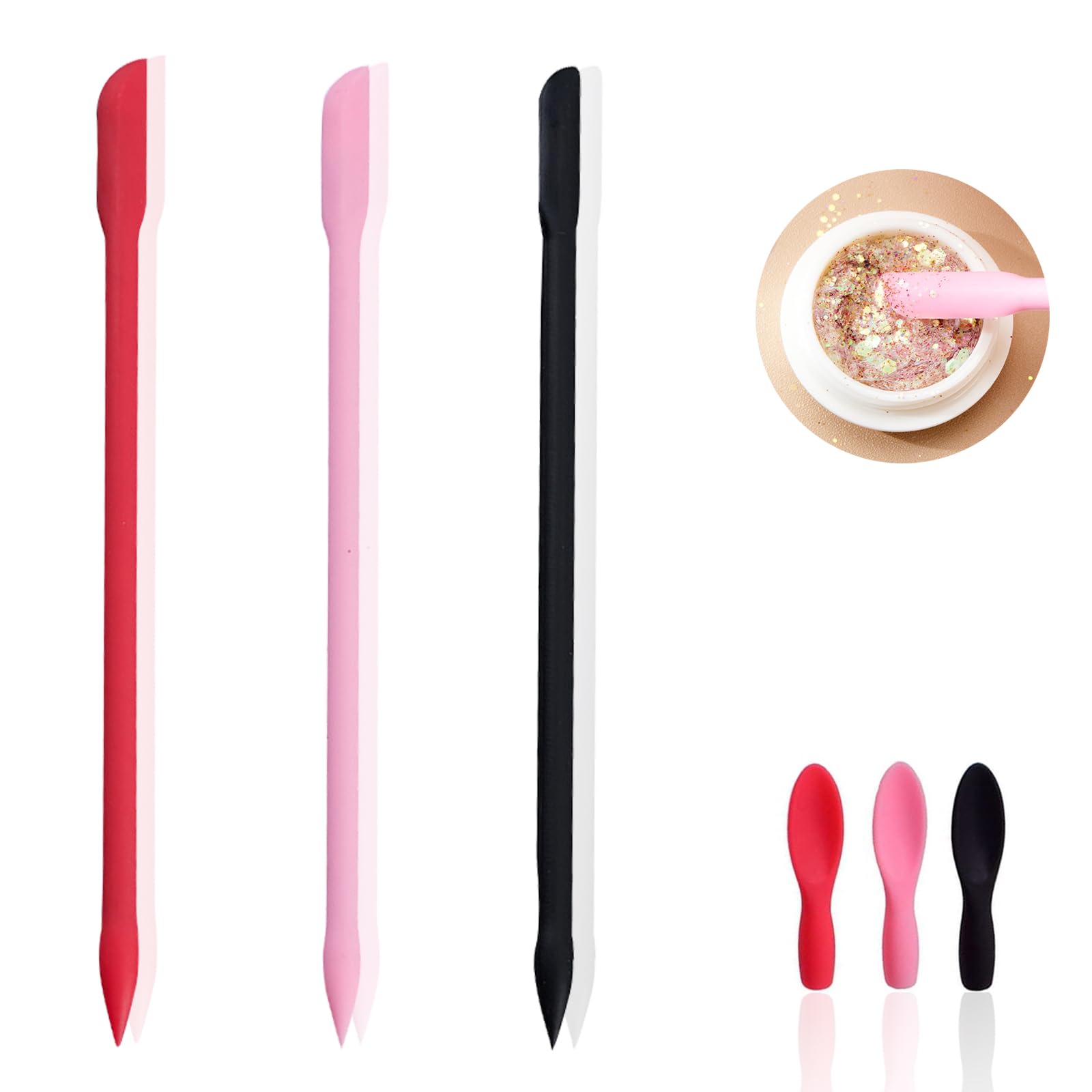 Cosmetic Spatula, Mini Silicone Spatulas Makeup Beauty Spatula ...