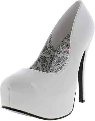 Amazon.com | Pleaser Women's Teeze-06 Platform Pump,White Patent,12 M ...