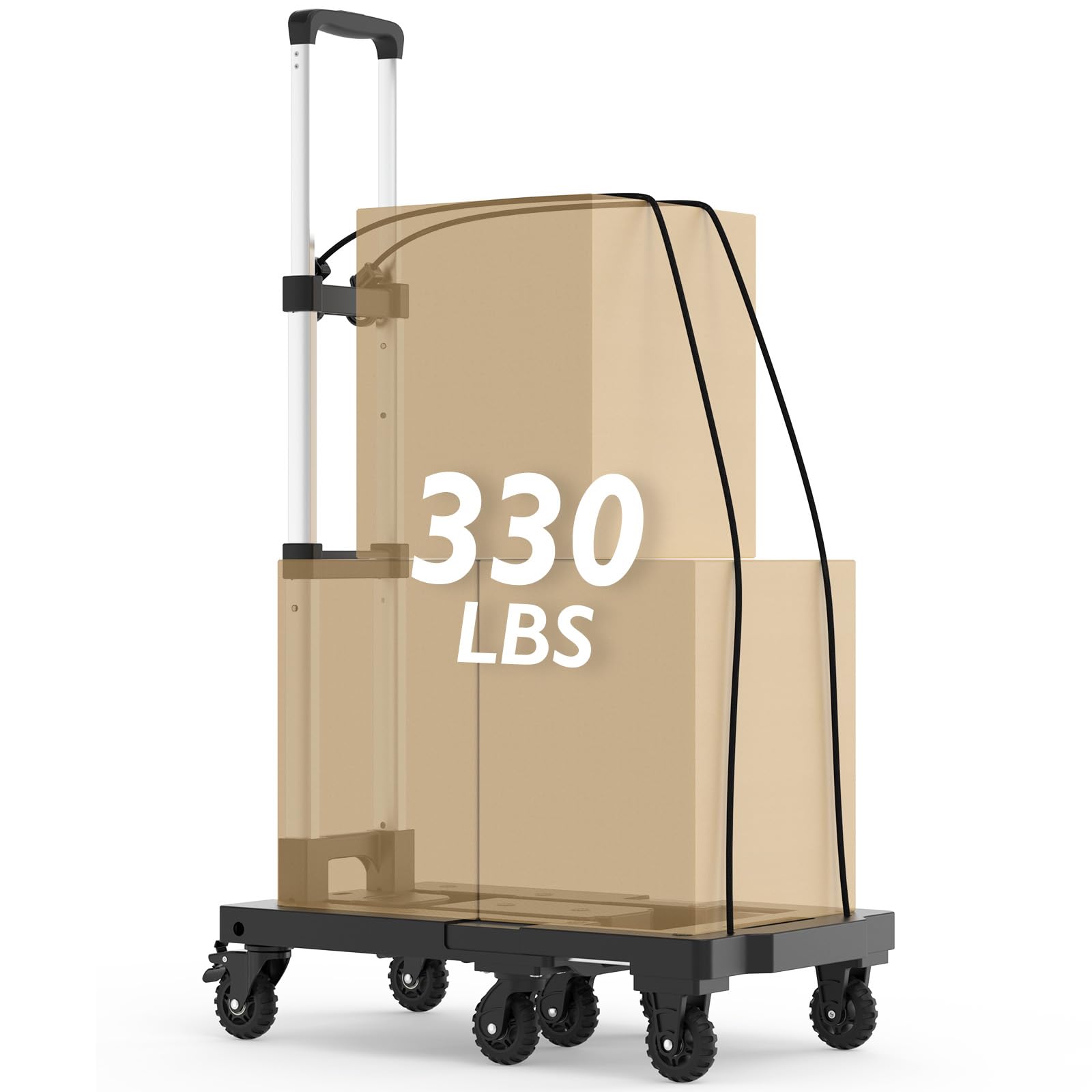 TOOLIOM Folding Hand Truck, 330 lbs Heavy Duty Foldable Luggage Cart ...