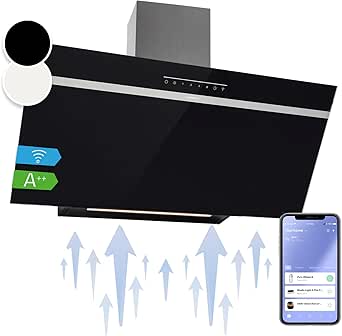 Klarstein Angled Exhaust Extractor Fan Hood, Smart Extractor Fan for ...