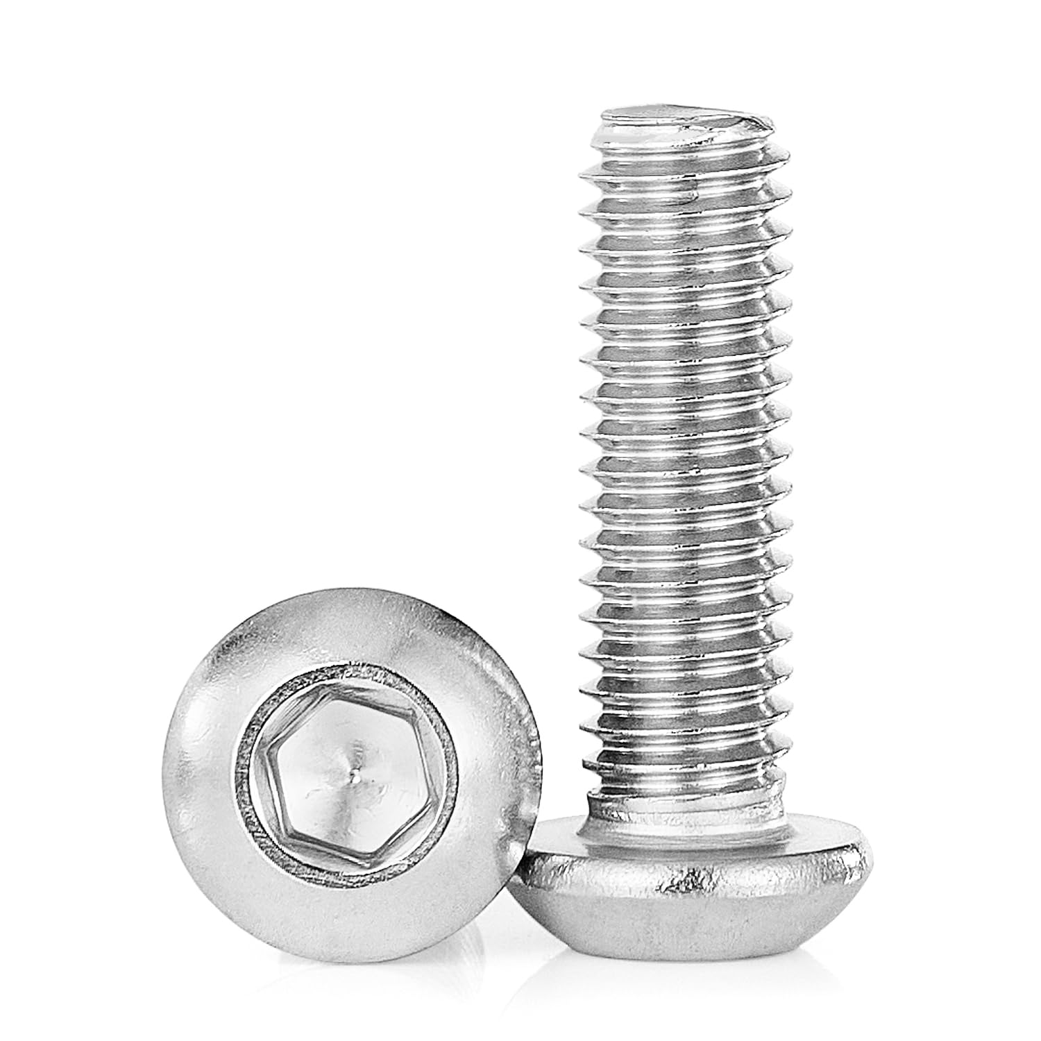 M6-1.0 x 8mm Button Head Socket Cap Screws Bolts Metric 304 Stainless ...