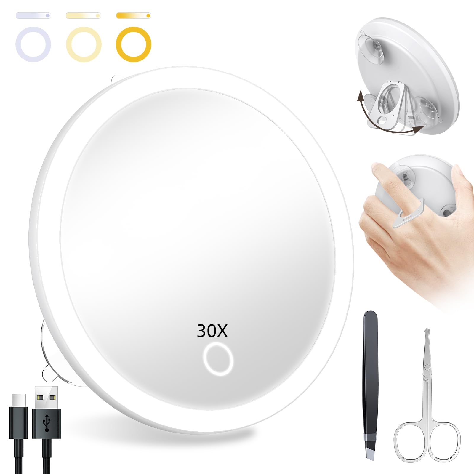 Amazon.com - Lighted 30X Magnifying Mirror, 30X Makeup Magnifying ...