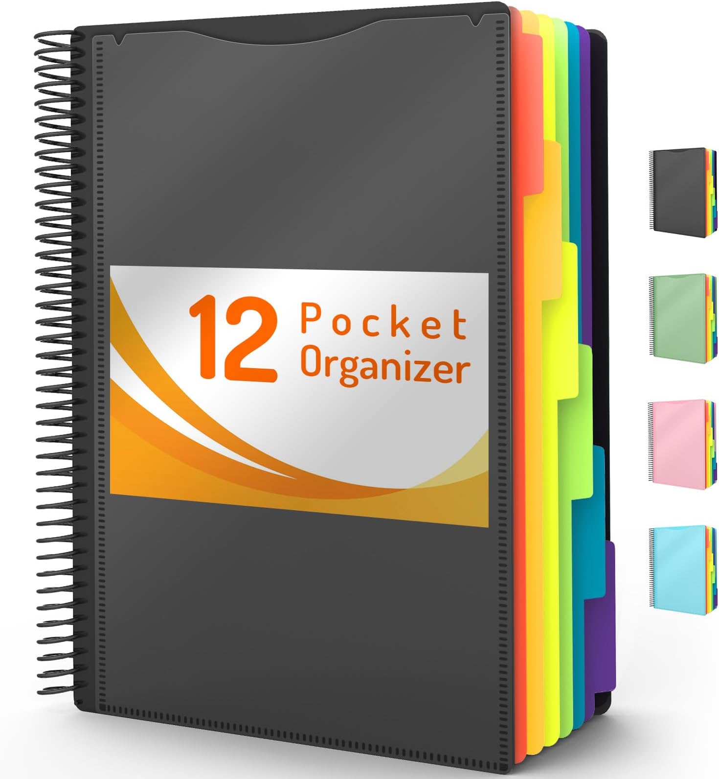 Amazon.com : 12 Pocket Project Organizer, Forvencer 1/6-cut Tab Binder ...