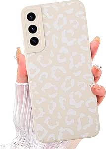 Amazon.com: ZIYE Galaxy S22 Case White Leopard Pattern Phone Case with Camera Protection,Soft ...