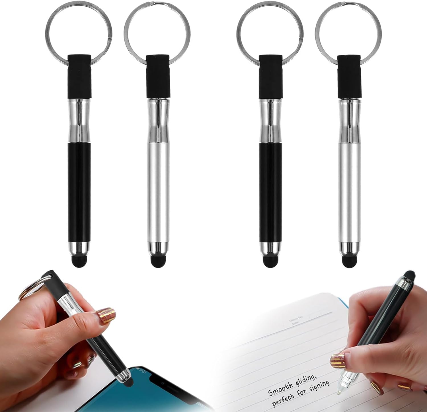 4 Stück Touchscreen Stift,Kugelschreiber Mit Touchpen,Handystift Für ...