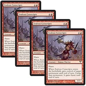 Amazon.co.jp: 【 4枚セット 】MTG 英語版 AVR-EN166 Zealous Conscripts 士気溢れる徴集兵 (赤 ...