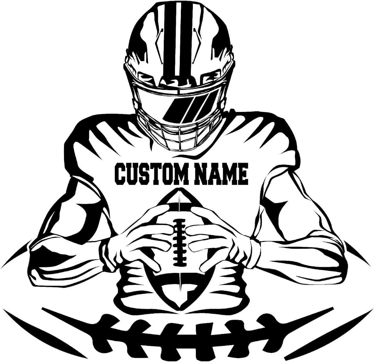 Amazon.com: Personalized Custom Football Player Wall Decal - Choose ...