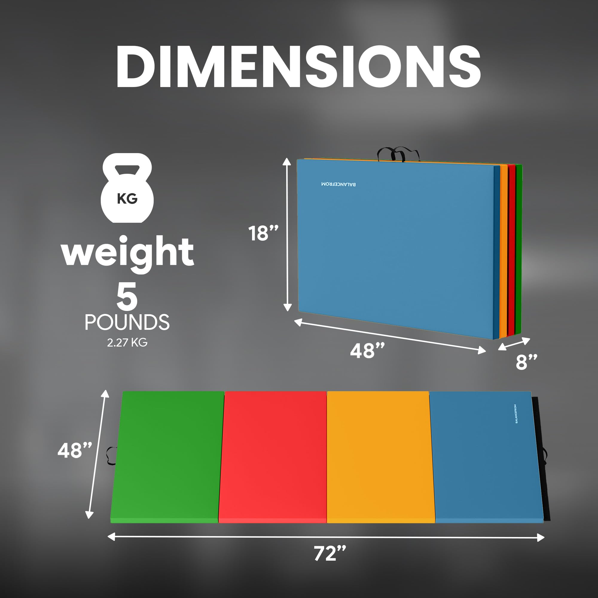 Snapklik.com : BalanceFrom 6x4 Feet 4-Panel Folding Mat