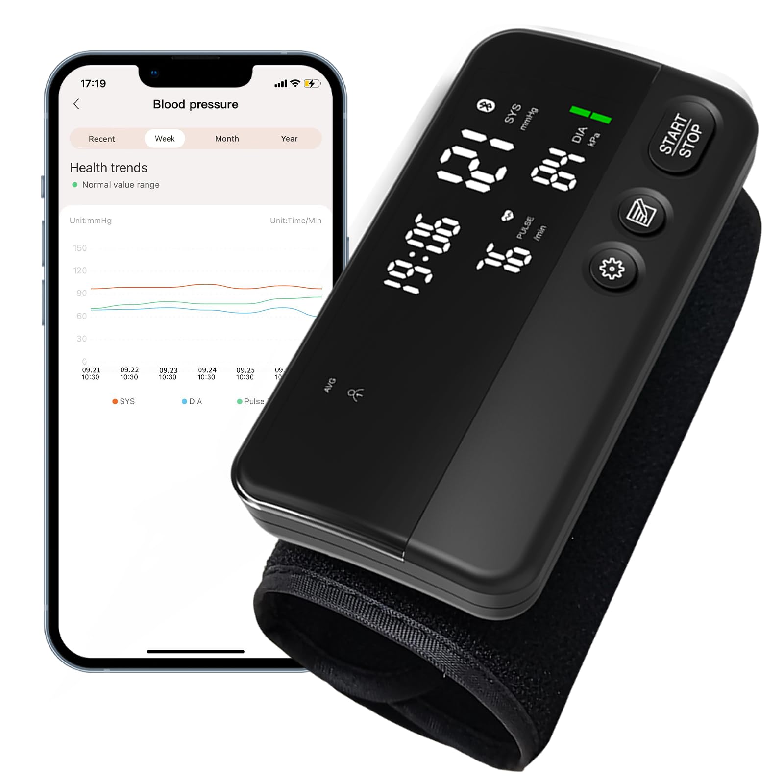 Amazon.com: METIKO Wireless Blood Pressure Monitor Upper Arm(Cuff 8.6 ...