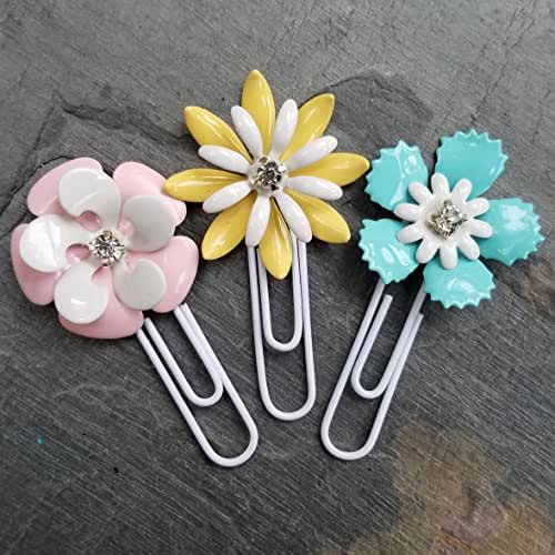 Amazon.com: Pastel Metal Flower Planner Clip Set : Office Products