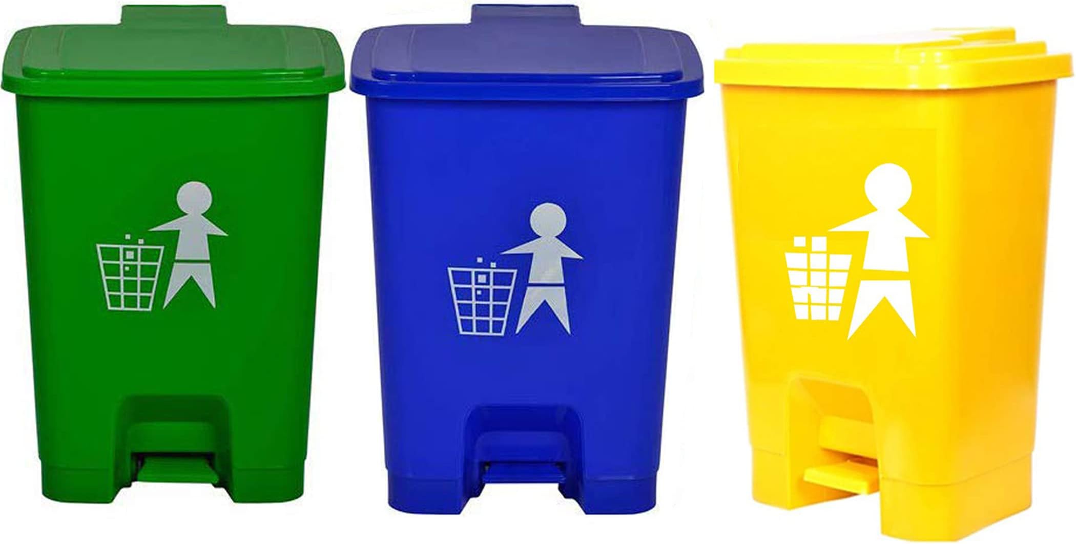 Nayasa 2 in 1 Dustbin - Dry Waste and Wet Waste Step-On Dustbin (19 ...