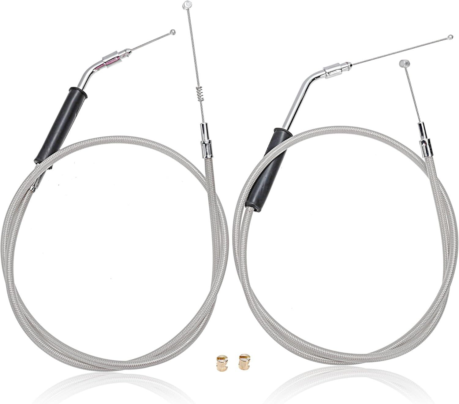 Amazon.com: Customoto Stainless Steel Braided 44" Throttle and Idle ...