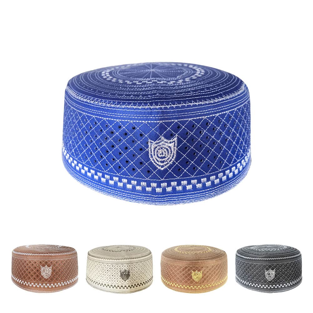 AKONNAS 5Pcs Muslim Kufi Hats for Men Islam Prayer Beanie Skull Cap ...