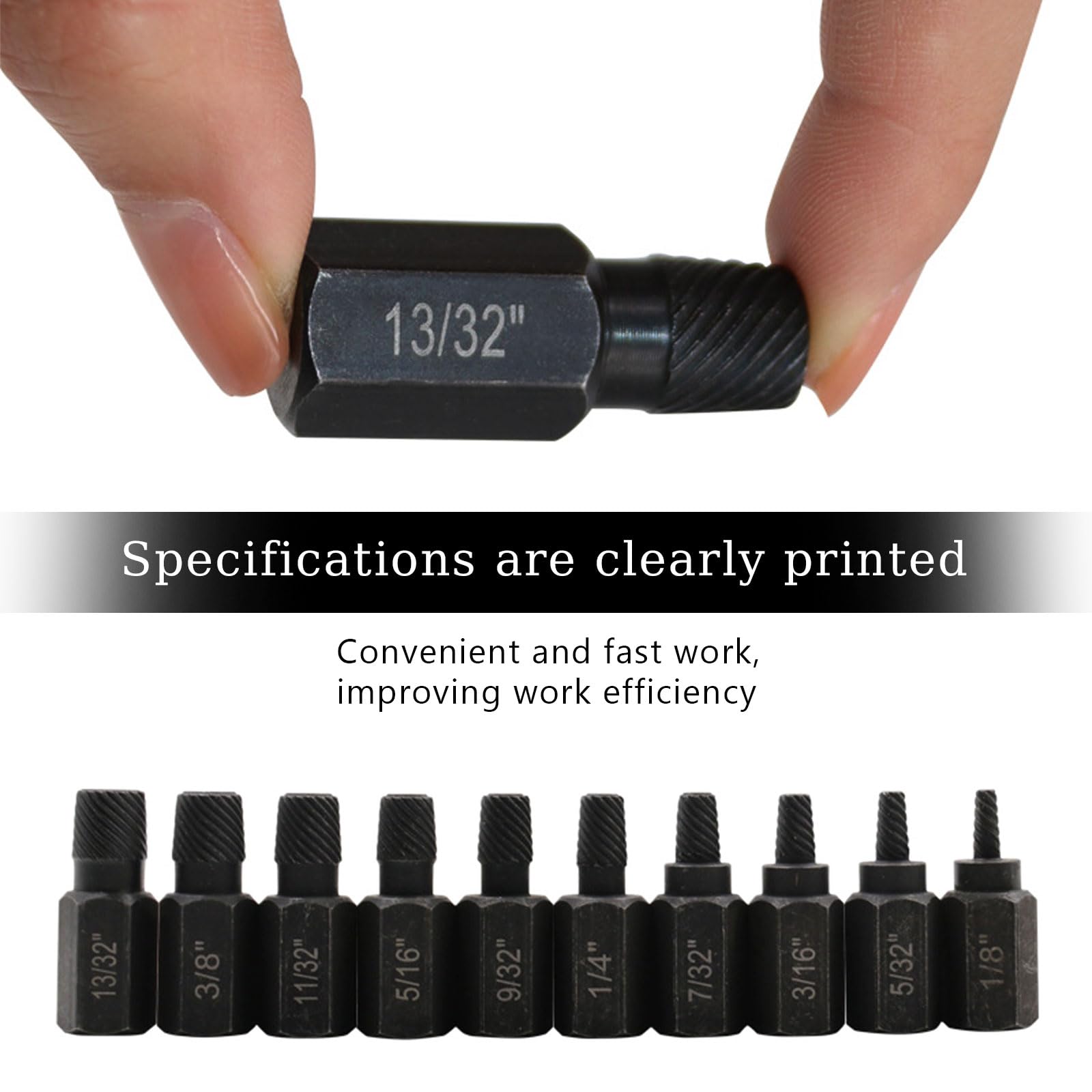 GIONAR 10PCS Bolt Extractor Kit, Broken Screw Extractor Tool, Broken ...