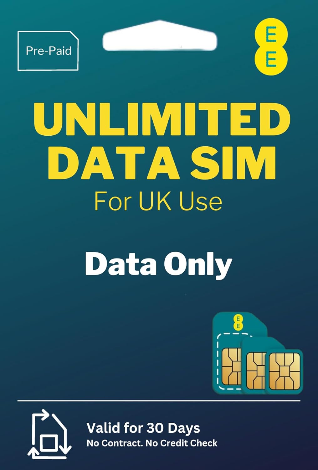 SimRush EE Unlimited Data SIM Card Preloaded for 30 Days. Prepaid, not ...