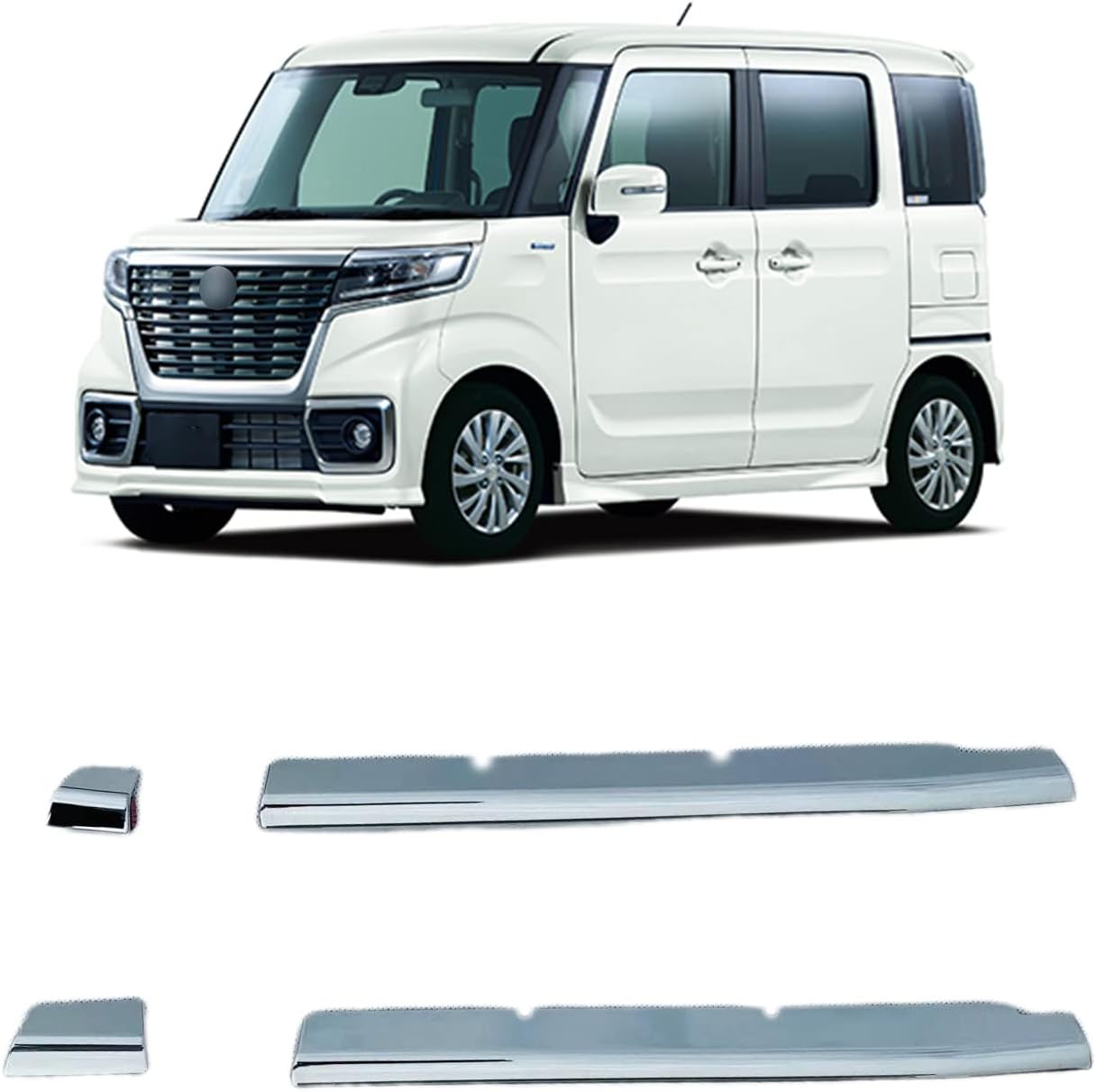 Amazon | [XUDREZ] スズキ スペーシアカスタム MK53S フロントグリルガーニッシュ 下側 メッキモール フロントバンパーカバー ガード トリム 外装 パーツ アクセサリー ...