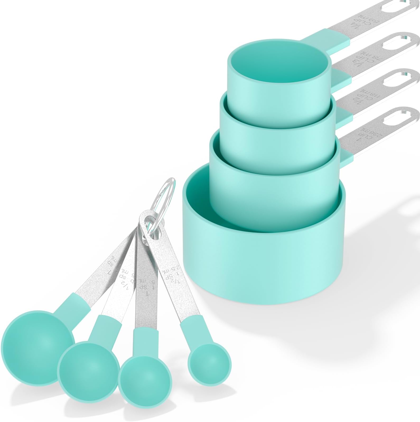 Amazon.com: TILUCK Measuring Cups & Spoons Set, Stackable Cups and Spoons, Nesting Measure Cups ...