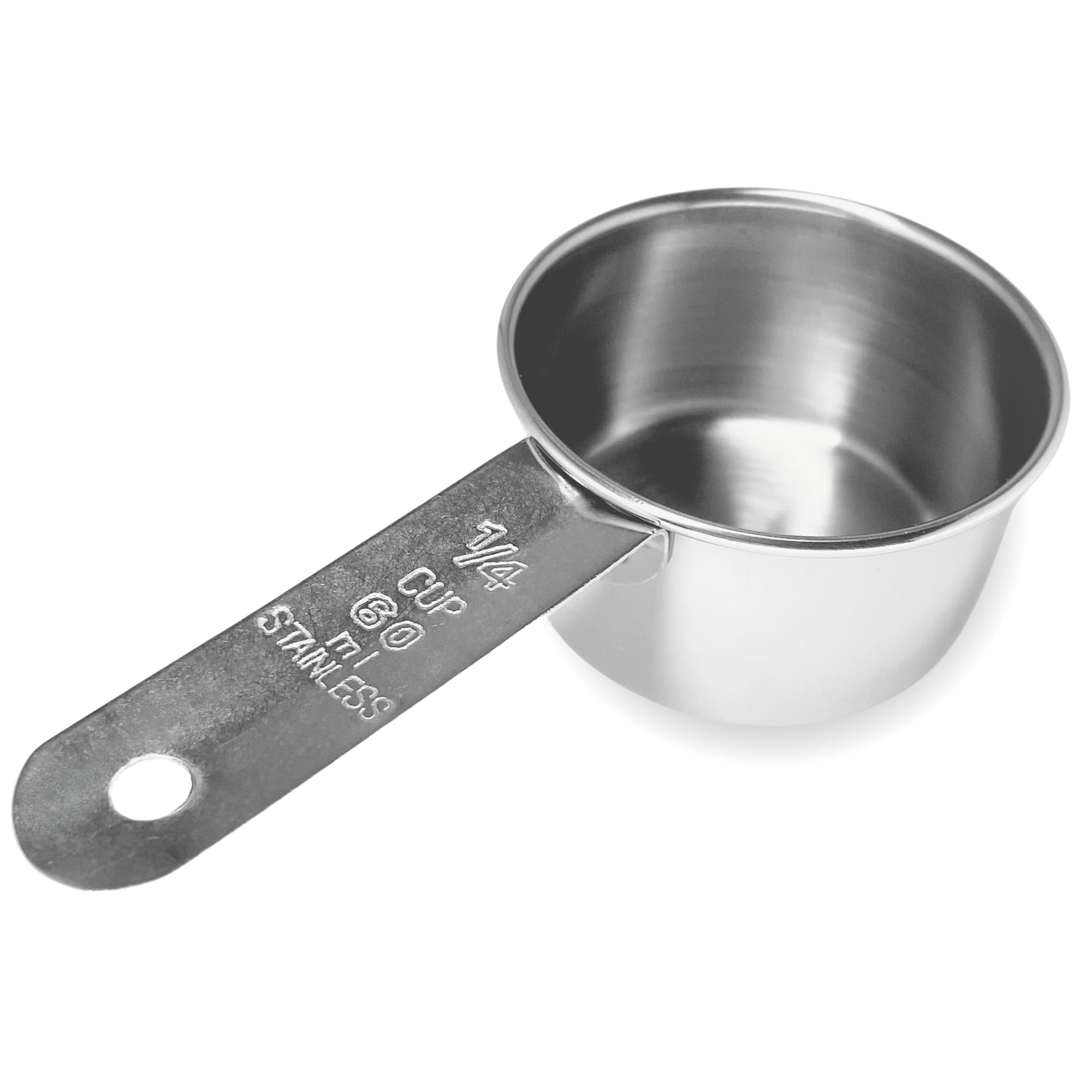 Amazon.com: 1/4 Cup Stainless Steel Measuring Cup | Sturdy Metal 60 ml ...