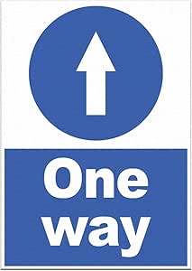 Amazon.com: 1 Way Signs Floor Decals Blue Anti-Slip Vertical Shape ...