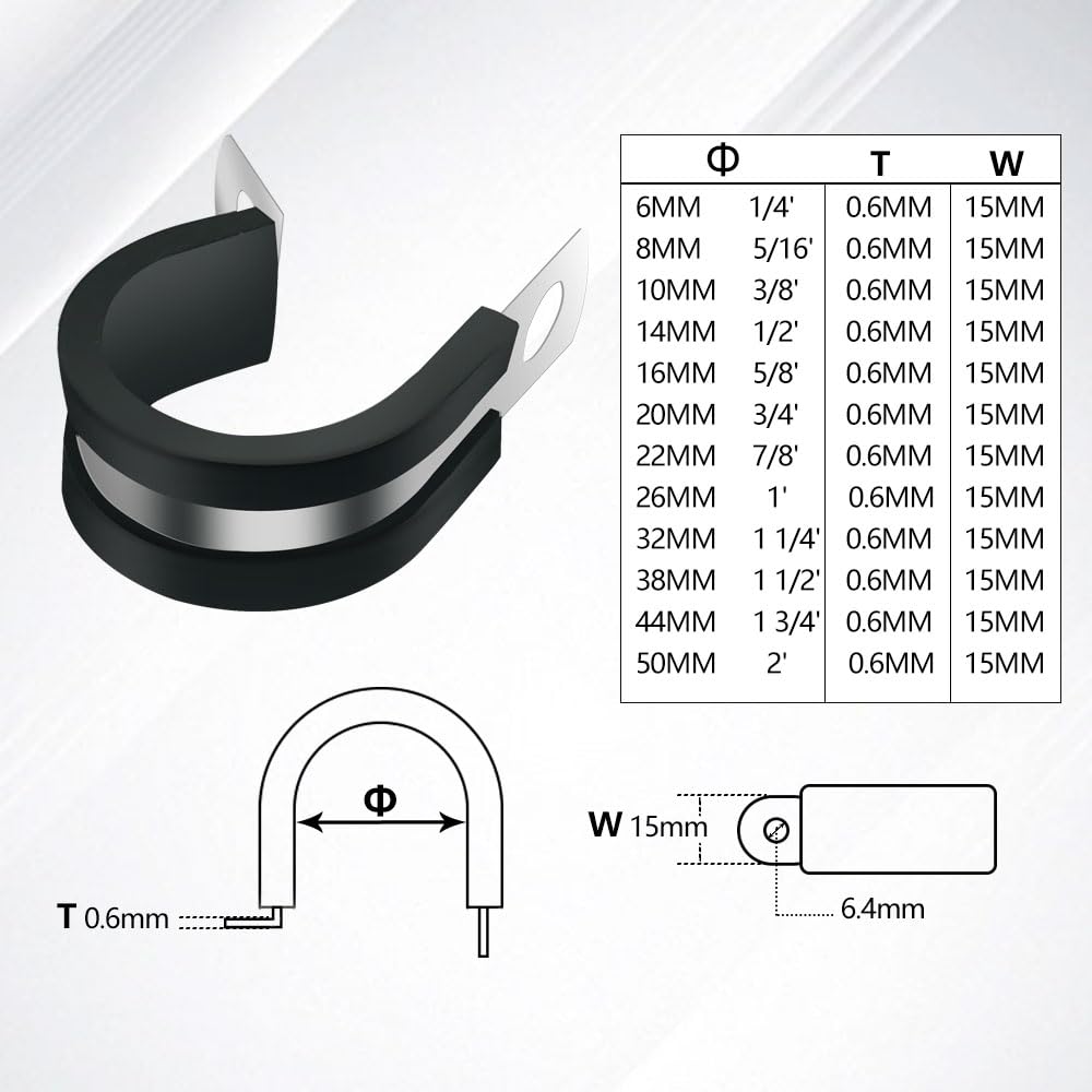 Snapklik.com : 20 Pcs 3/8 Inch Cable Clamp, Stainless Steel 304 Conduit ...