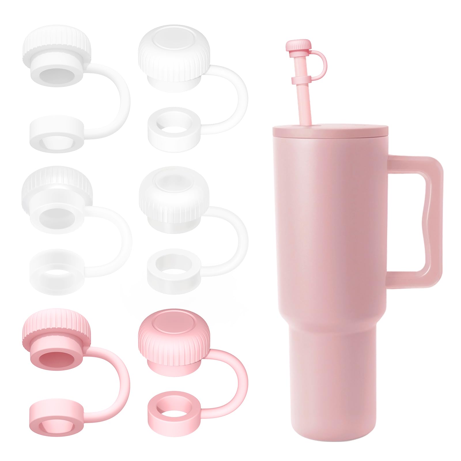 Amazon.com: Alwenid Silicone Reusable Drinking Straw Toppers for Simple ...