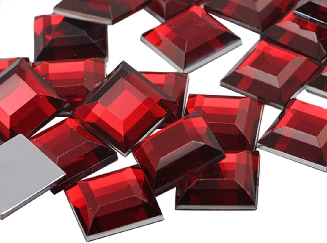 Amazon.com: Allstarco Flat Back Square Acrylic Rhinestones 15mm Plastic ...
