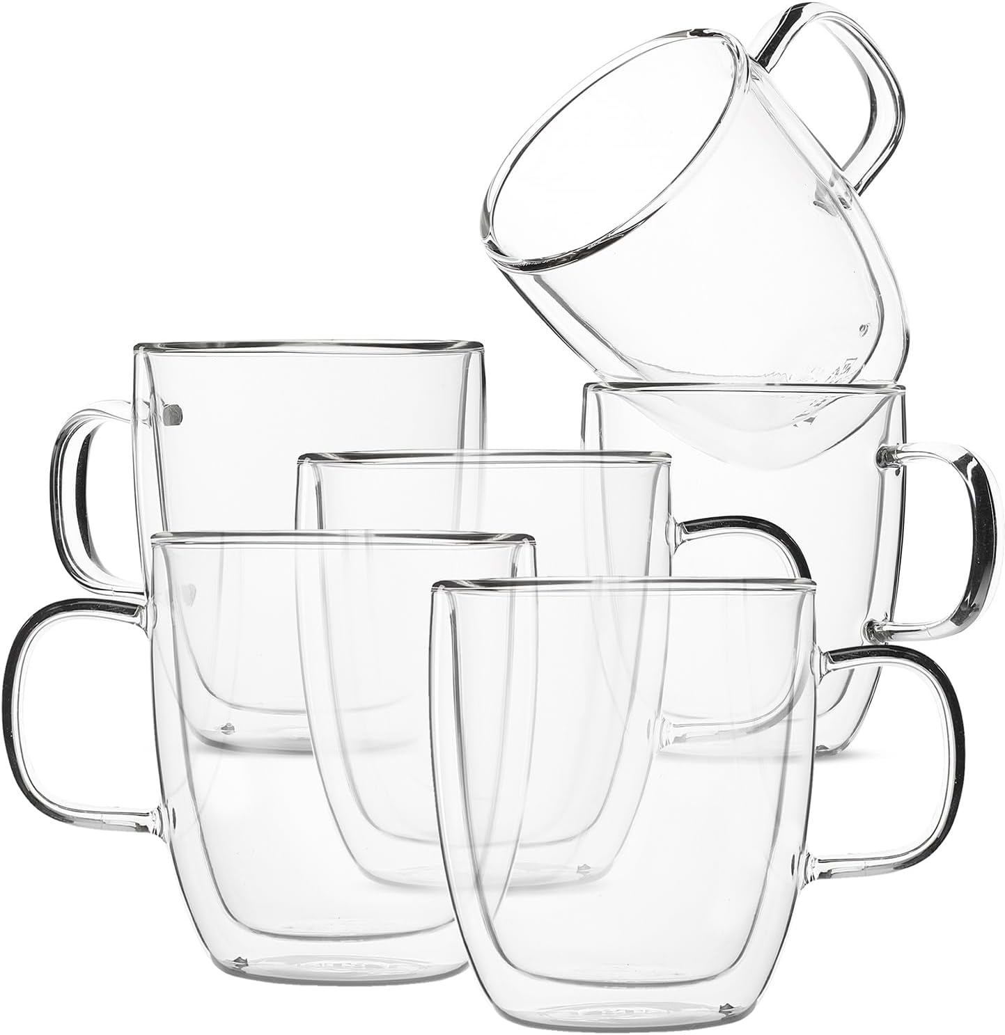 Amazon.com | Happy Sales Double Wall Insulated Glass Coffee Mug Teacup ...