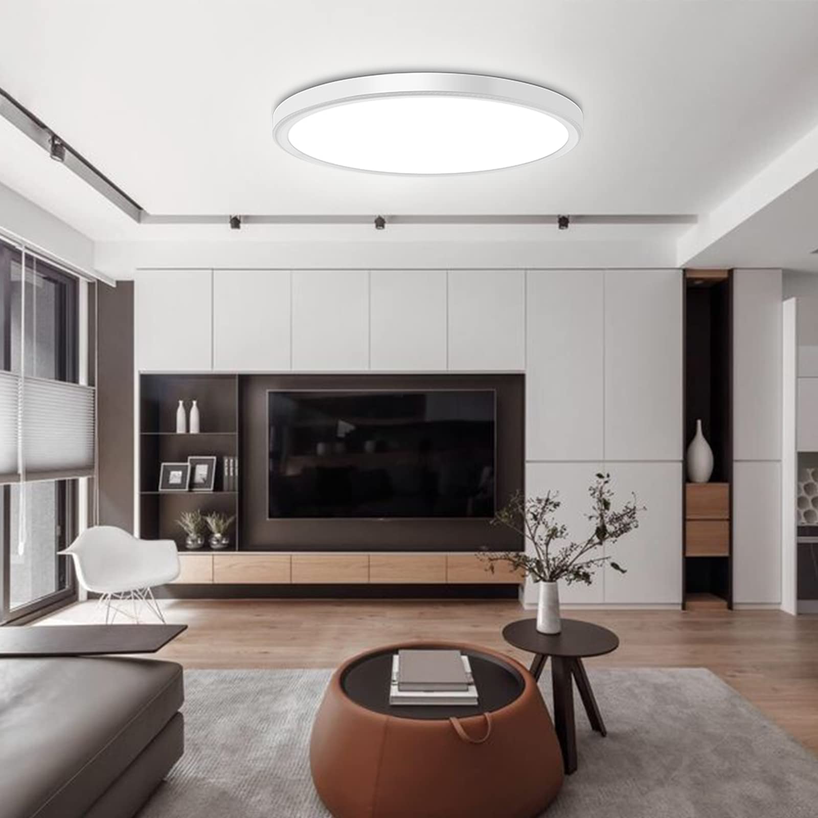 WKONCLDY Two Pack 4700lm LED Flush Mount Ceiling Light, Super Slim 16 ...