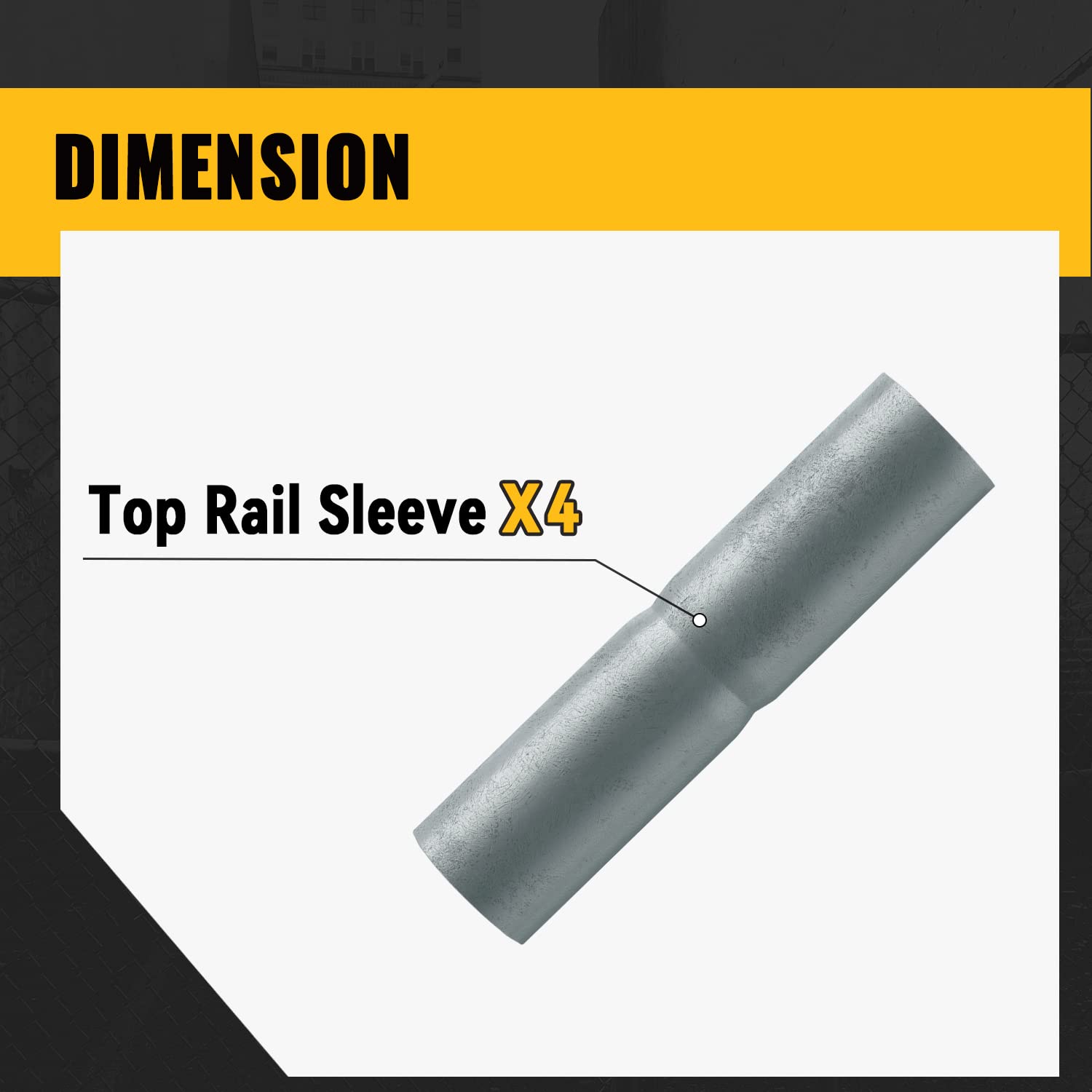 Snapklik.com : 1-3/8" X 6" Top Rail Sleeve, Chain Link Fence Top Rail ...