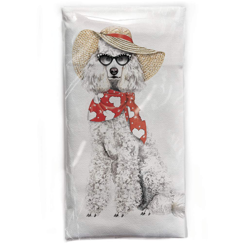 Amazon.com: Mary Lake-Thompson Poodle with Sunglasses Flour Sack Dish ...