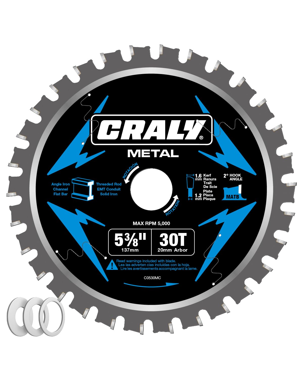 Snapklik.com : CRALY 5-3/8 Inch 30 Teeth Steel And Ferrous Metal ...