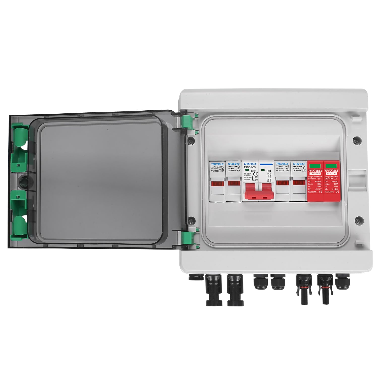 Buy Solar PV DC Combiner Box Surge Lightning Protection 2 input 1 out ...