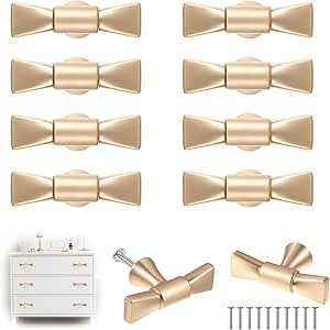 Amazon.com: Otoolling 10 Pcs Bow Dresser Knobs Gold Bow Drawer Pulls ...