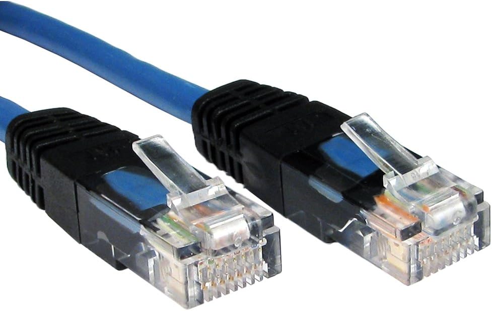 kenable Network Cat 5E UTP Crossover Cable Blue with Black RJ45 Ends 5m ...