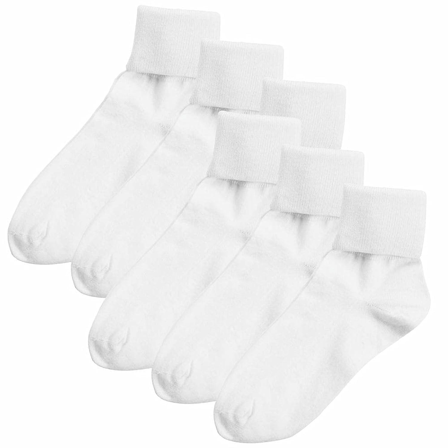 Snapklik.com : Buster Brown Womens 100% Cotton Fold Over Socks