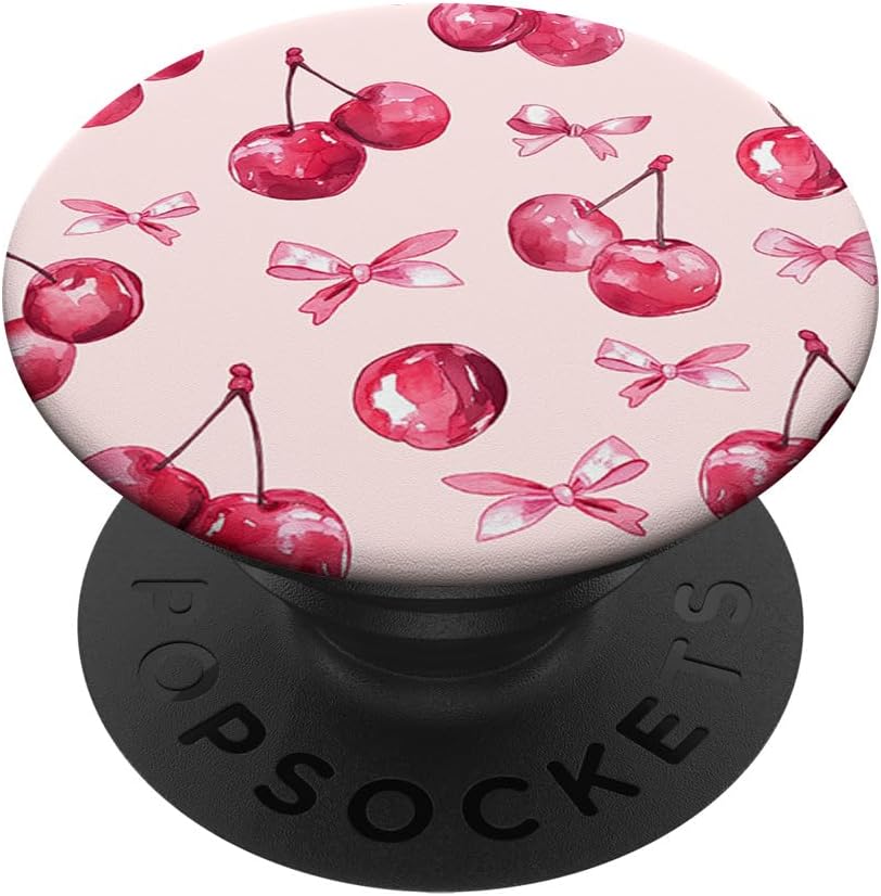 Amazon.com: Coquette Cherry And Pink Bow PopSockets Adhesive PopGrip ...