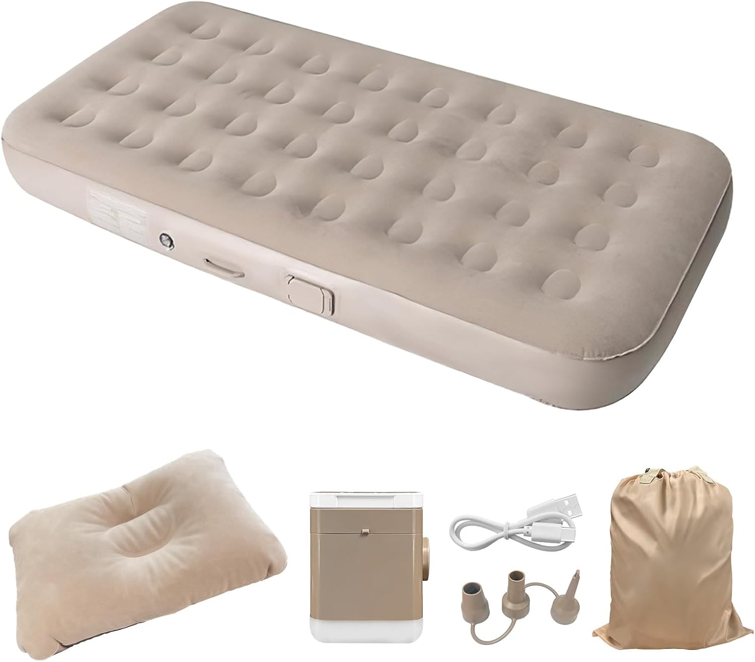 Ponicozy Air Mattress with Built-in Pump - Single Inflatable Mattress ...