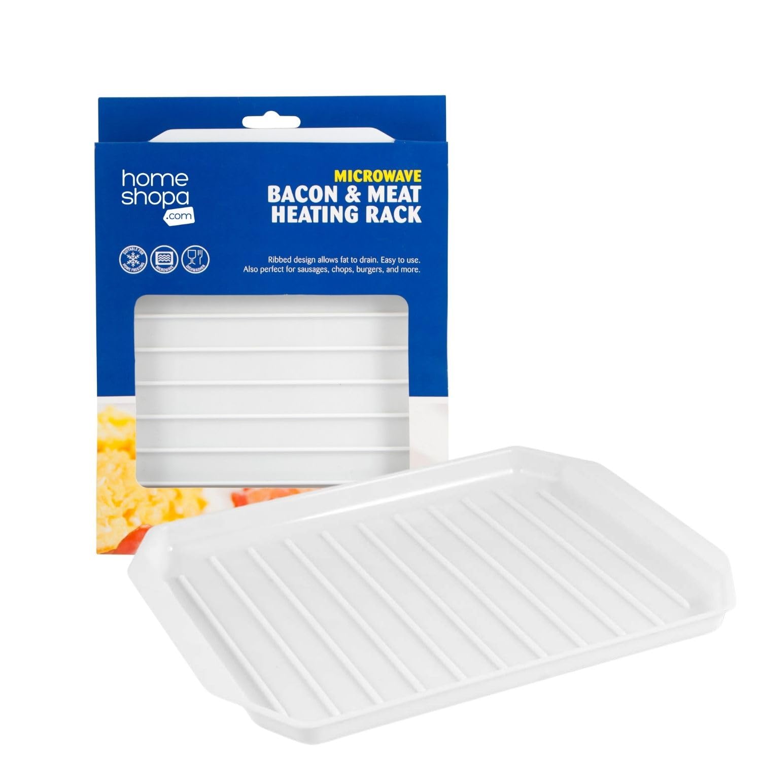 Homeshopa Microwave Bacon Rack, Meat Heating Rack Plate, Bacon Grill ...