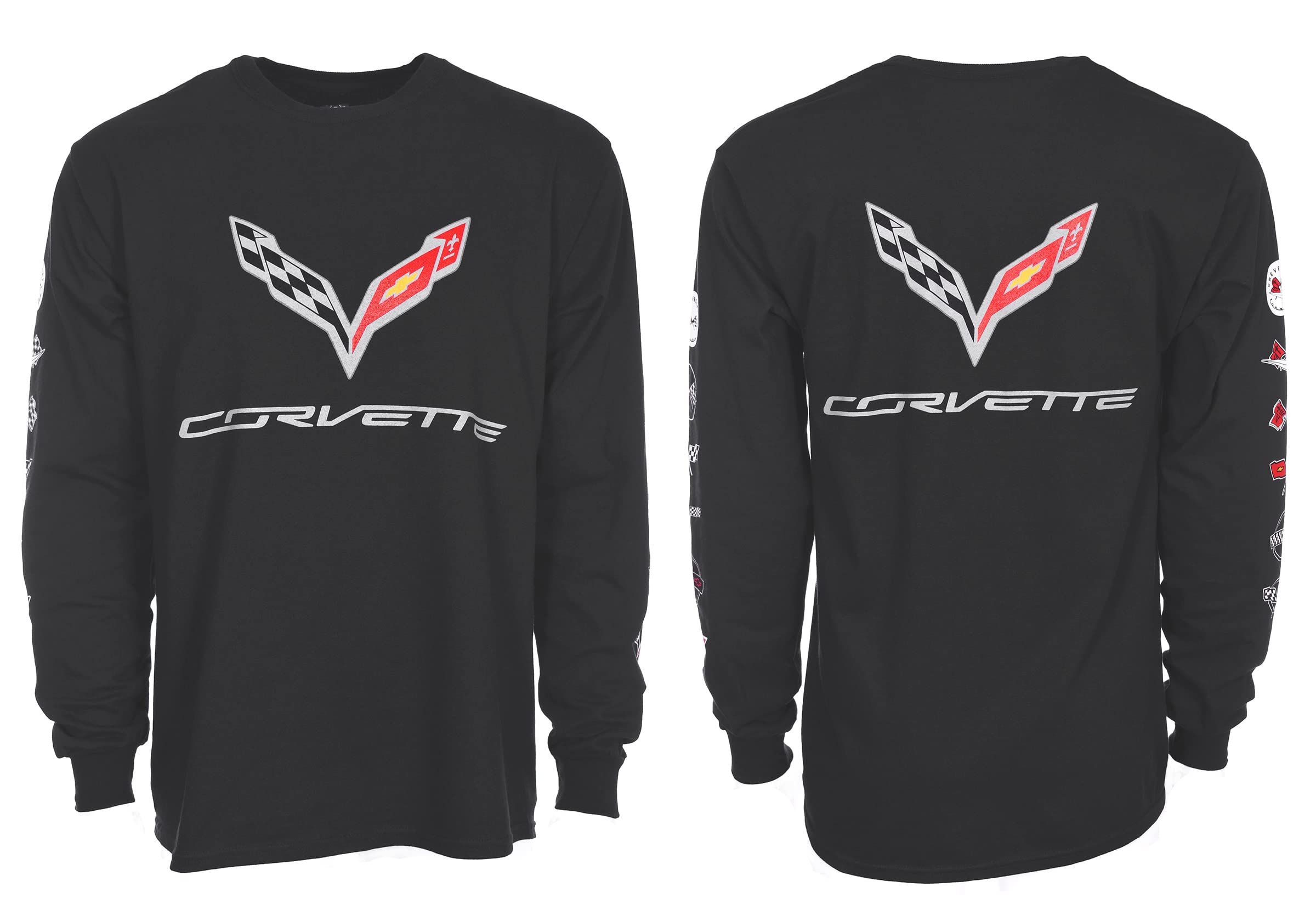 Buy JH DESIGN GROUP Men's Chevy Corvette C7 Long Sleeve Black T-Shirt ...