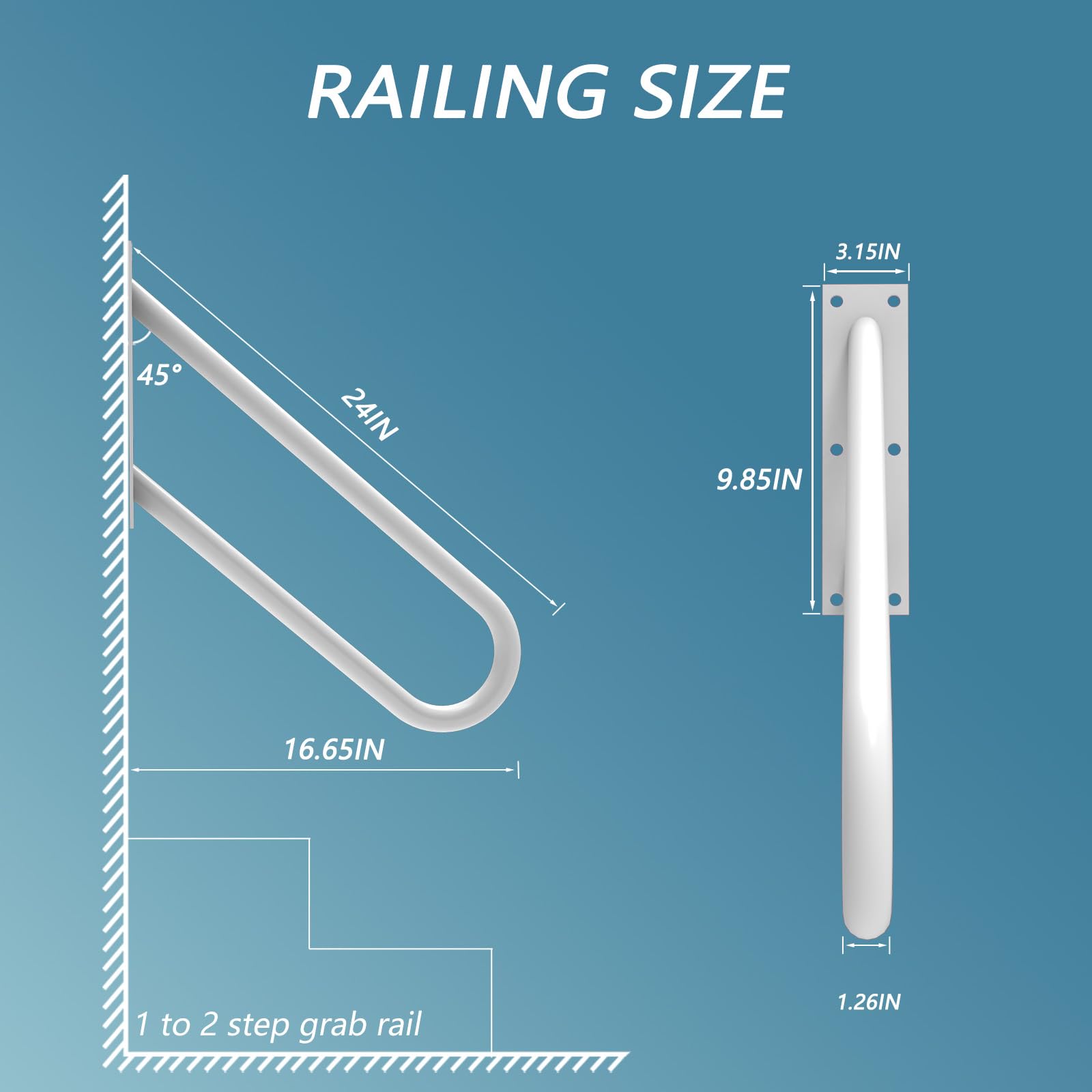 Snapklik.com : YEOOE 2 Pack Handrails For Outdoor Steps Wall Mount ...