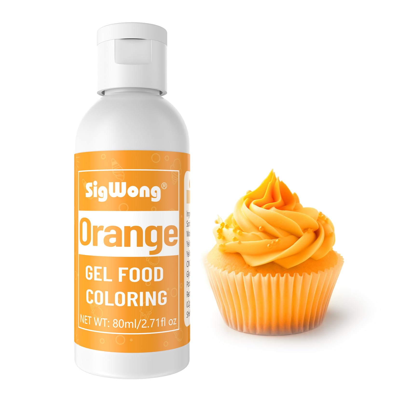 Amazon.com : Gel Food Coloring - 80ml Orange Flavorless Gel Based Food ...